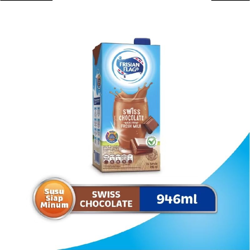 Jual Frisian Flag Susu UHT Swiss Chocolate 946 mL | Shopee Indonesia