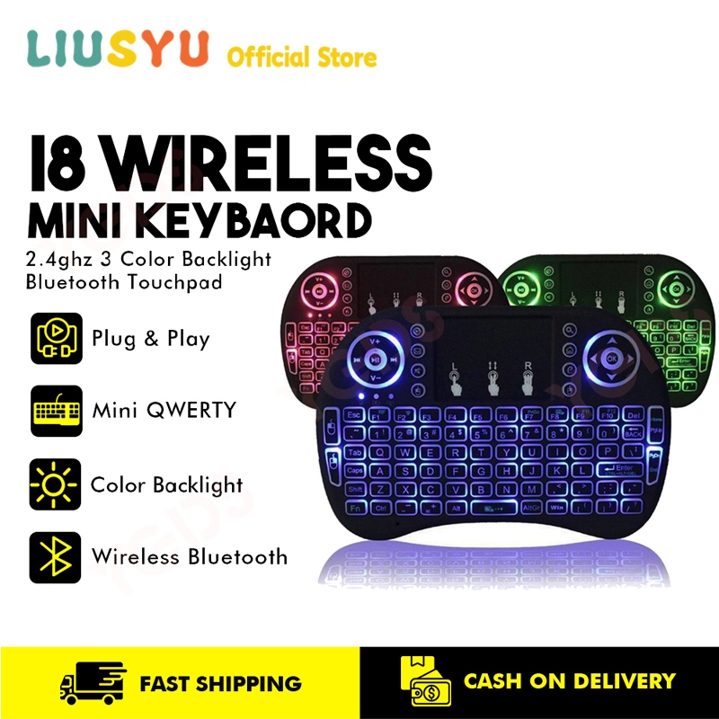 Jual LIUSYU Keyboard Mini i8 Wireless Touchpad Handheld Keyboard Dan ...