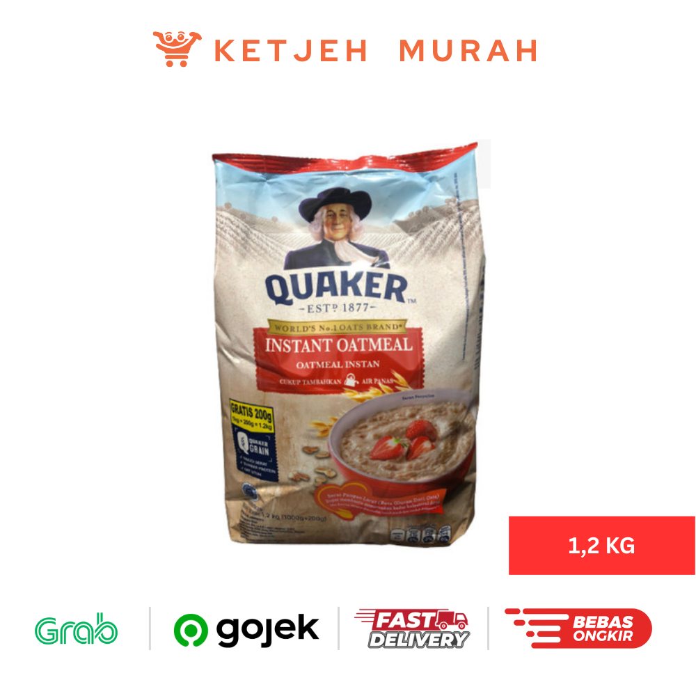 Jual Quaker Instant Oatmeal Merah 1,2 KG | Shopee Indonesia