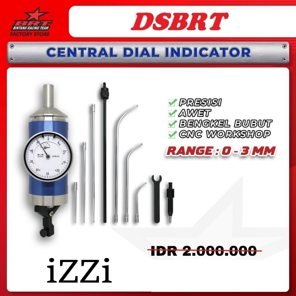 Jual iZZi ALAT UKUR CENTER DIAL INDICATOR BRT P5091 0-3MM Alat Ukur Blok Senter Block Cylinder ...