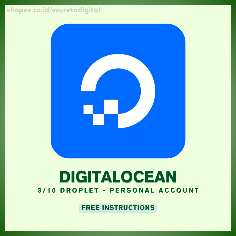 Jual DigitalOcean $200 | Private | 100% Garansi | Shopee Indonesia