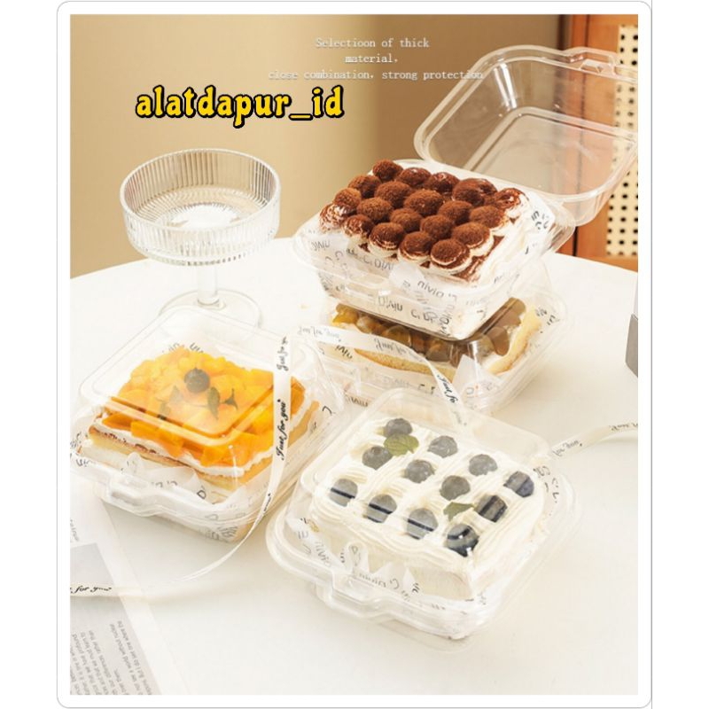 Jual 10pcs Korean bento box dessert mika bento cake kue kotak box slice ...