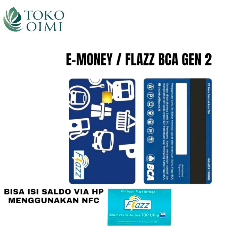 Jual Emoney / Flazz BCA Gen 2 / Etol / Kartu Pembayaran Tol / MRT ...