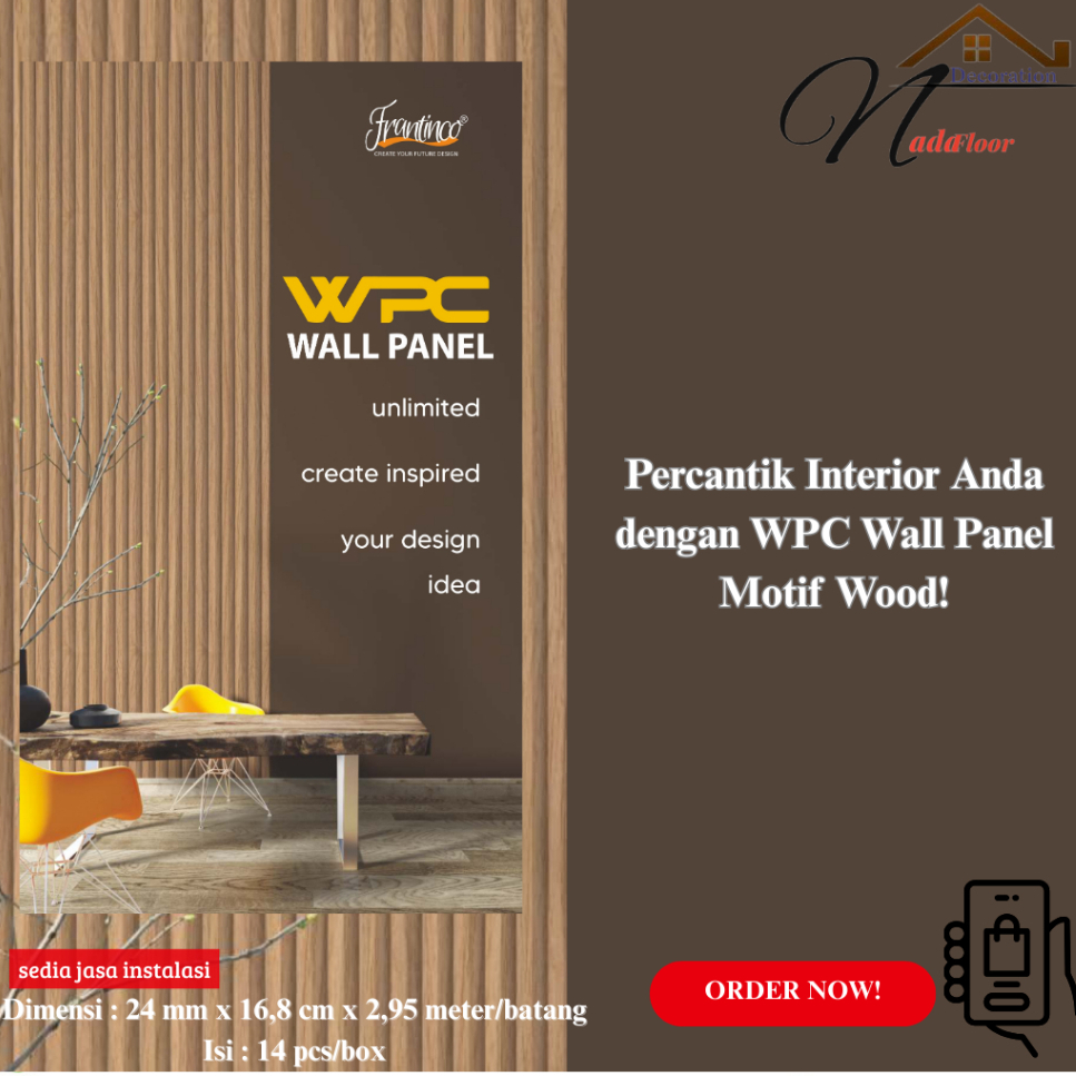 Jual Wpc wallpanel frantinco - wpc Wood Panel motif kayu panjang 2,95 ...