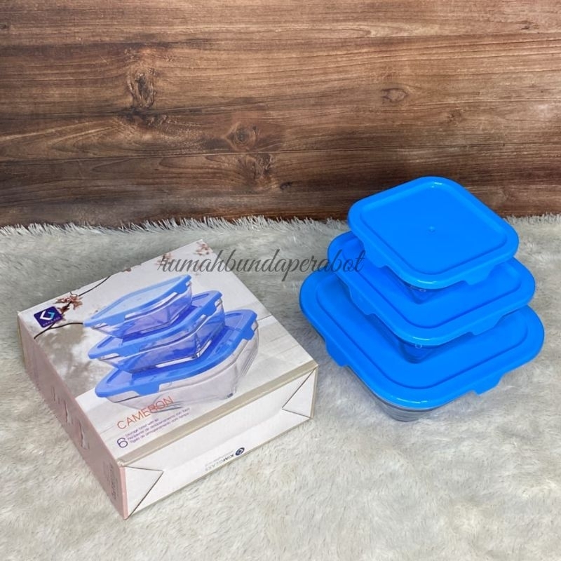 Jual MANGKOK KACA SET CAMERON ORIGINAL MODEL KOTAK/BULAT ISI 3 & ISI 5 ...