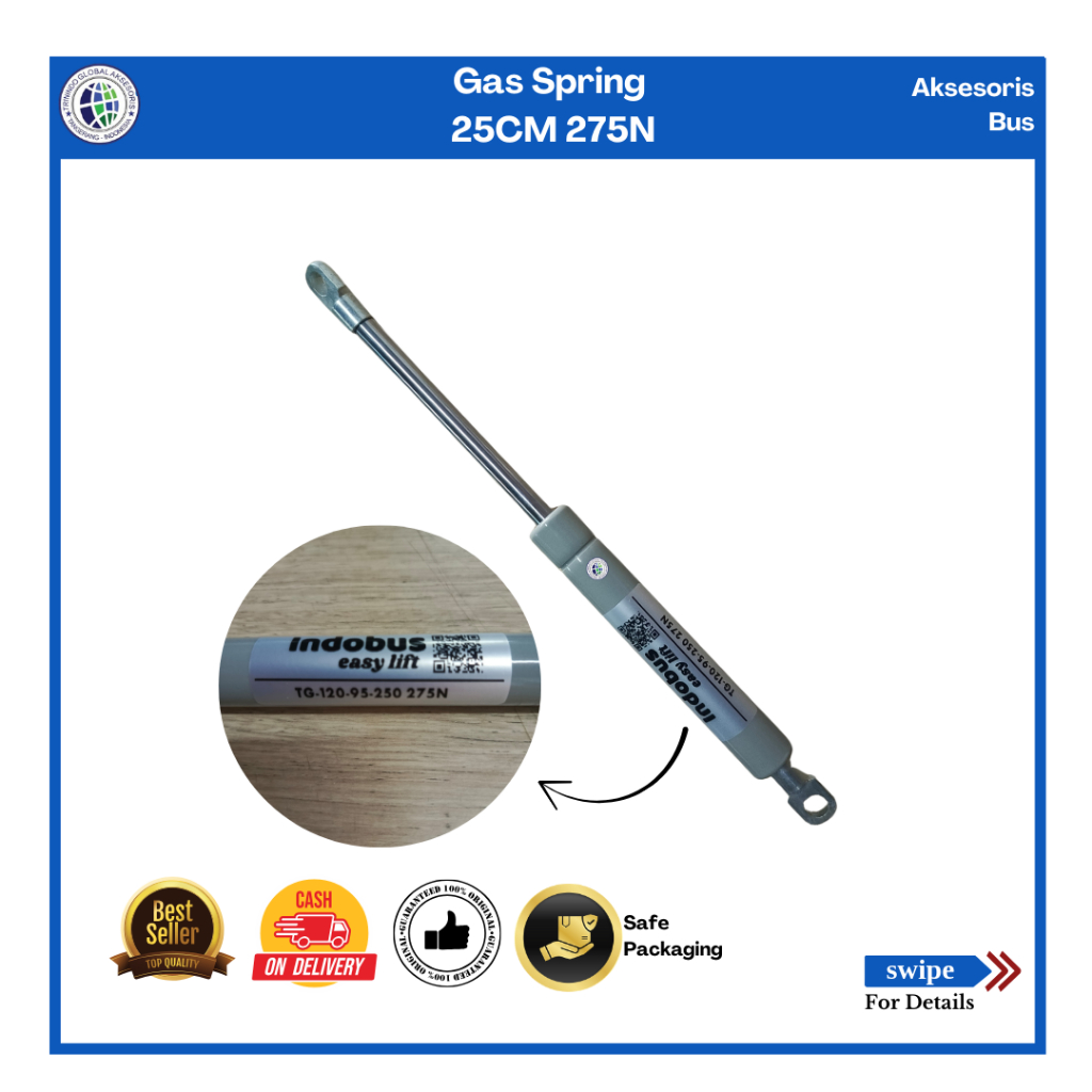 Jual GAS SPRING 25CM 275N/SHOCKBREKER BAGASI LACI TOOL BOS UK 25CM ...