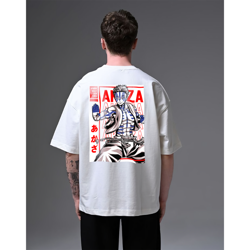 Jual T-shirt "Demon Slayer V2" Akaza White Kaos Desain Keren Terbaru ...