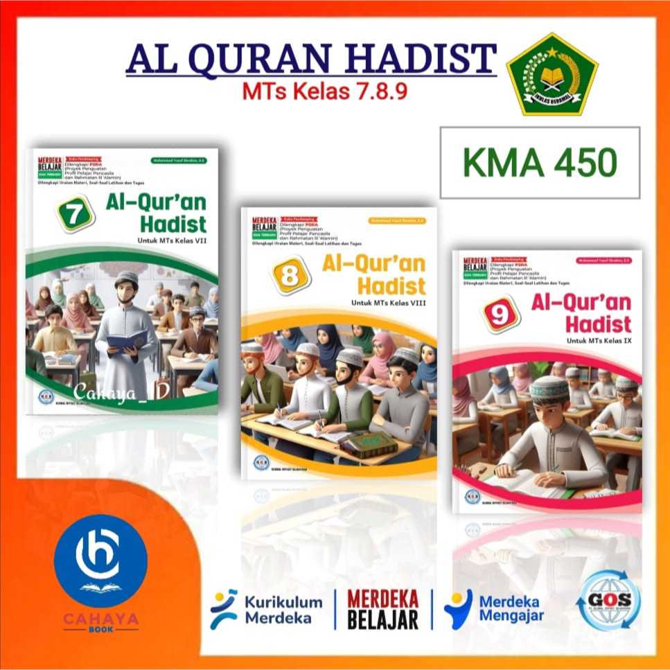 Jual Buku MTs KMA 450- Buku Siswa AL Quran Hadist MTs Kelas 7,8,9 Kurikulum Merdeka Penerbit GOS ...