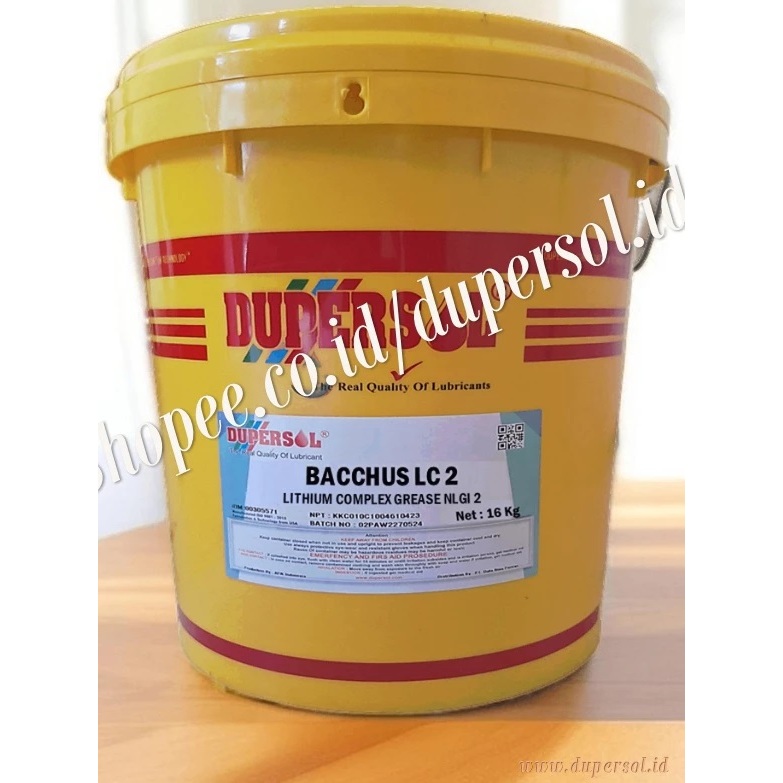 Jual Grease Lithium Complex EP 2/ NLGI 2, Grease LC 2 DUPERSOL BACCHUS ...