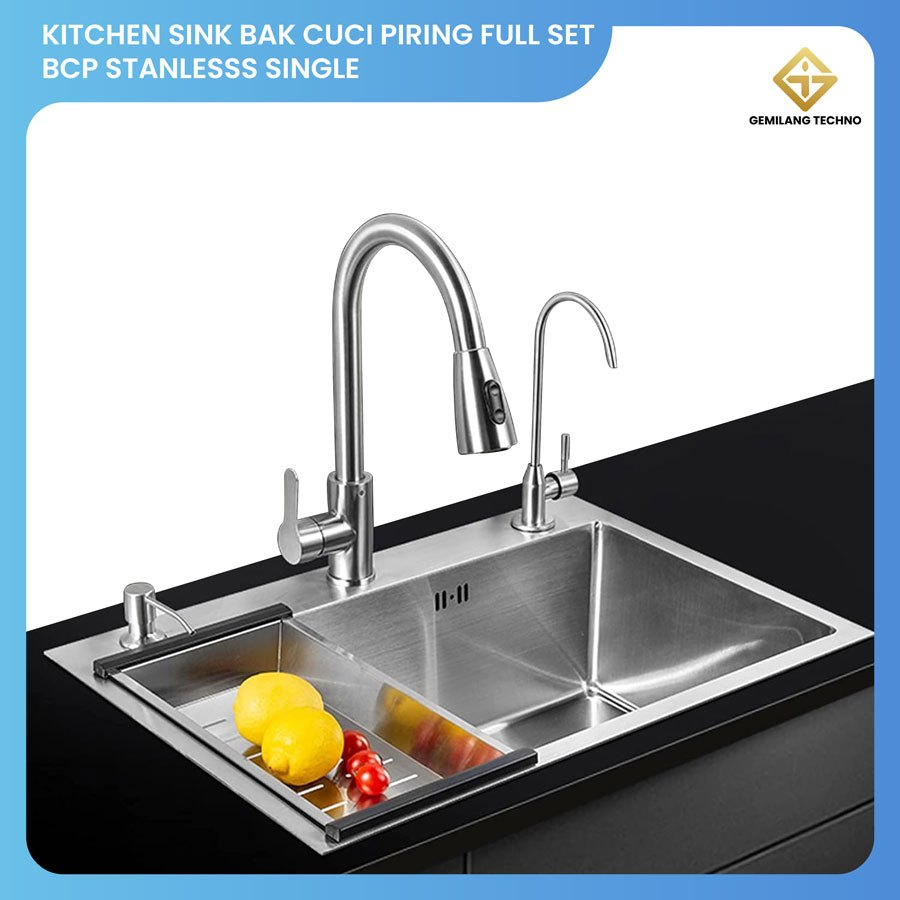 Jual Kitchen Sink Bak Cuci Piring Single Sink Ukuran 60cmx45cm 45 Full ...