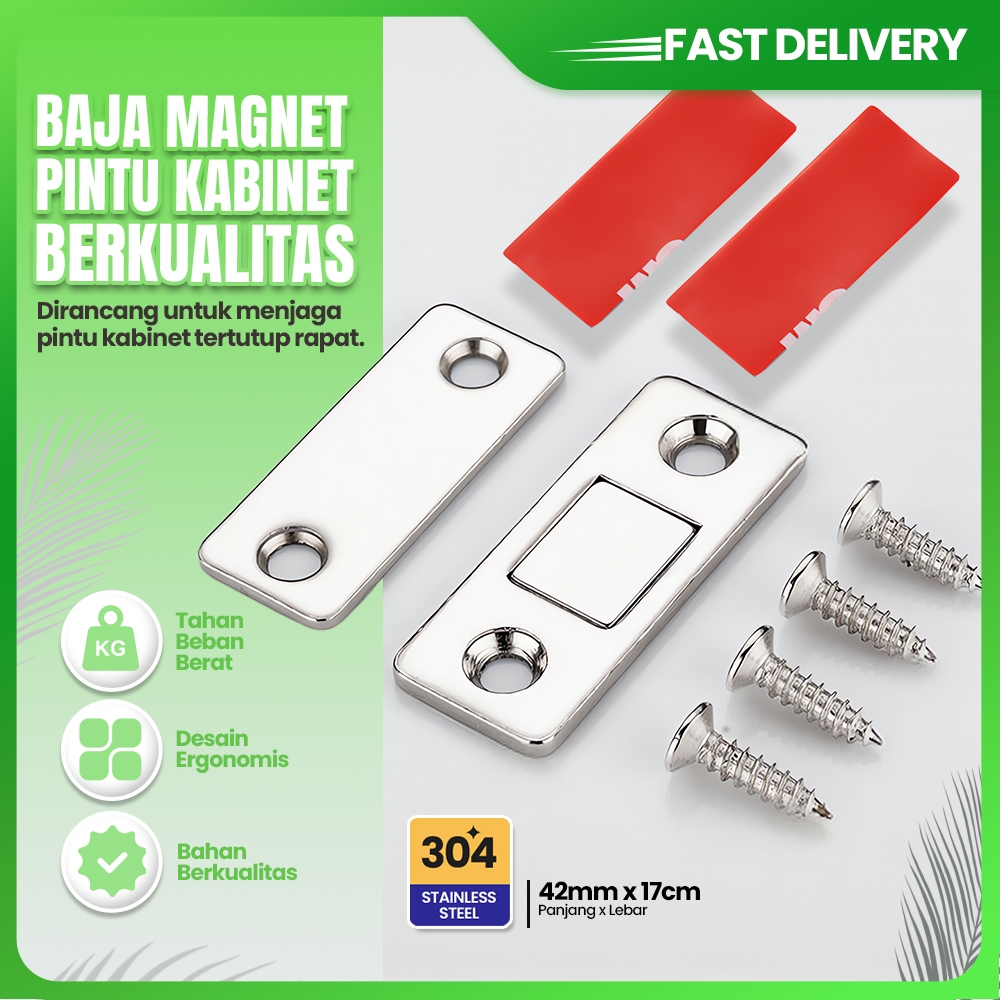 Jual Magnet Pintu Lemari Penutup Laci Kayu Plat Penahan Pintu Magnetic ...