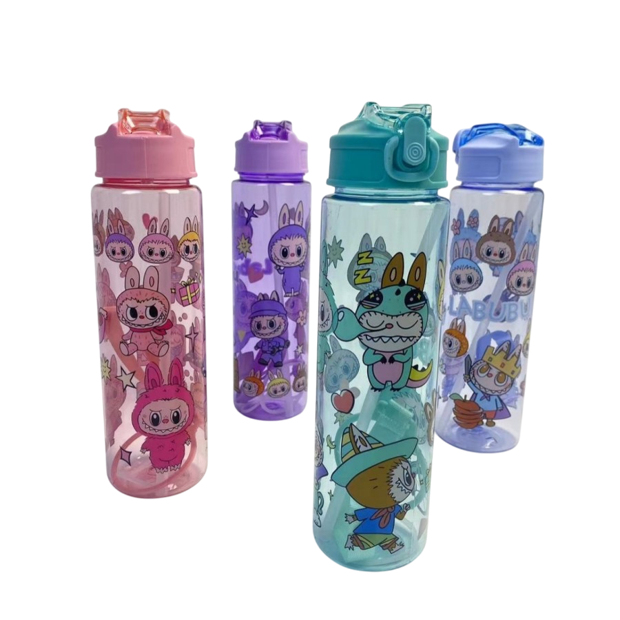 Jual Botol Minum Karakter Labubu Bening Plastik / Botol Air Minum ...