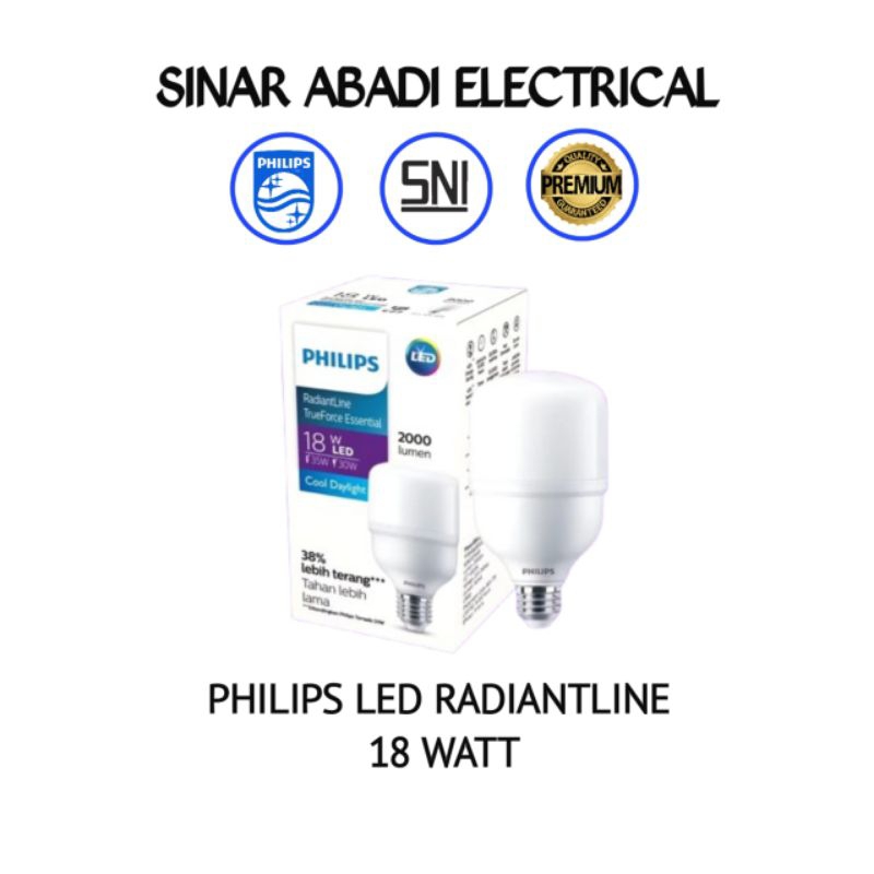 Jual PHILIPS Lampu LED 18 Watt 18w RadiantLine TrueForce Essential E27 - Putih 6500K | Shopee ...