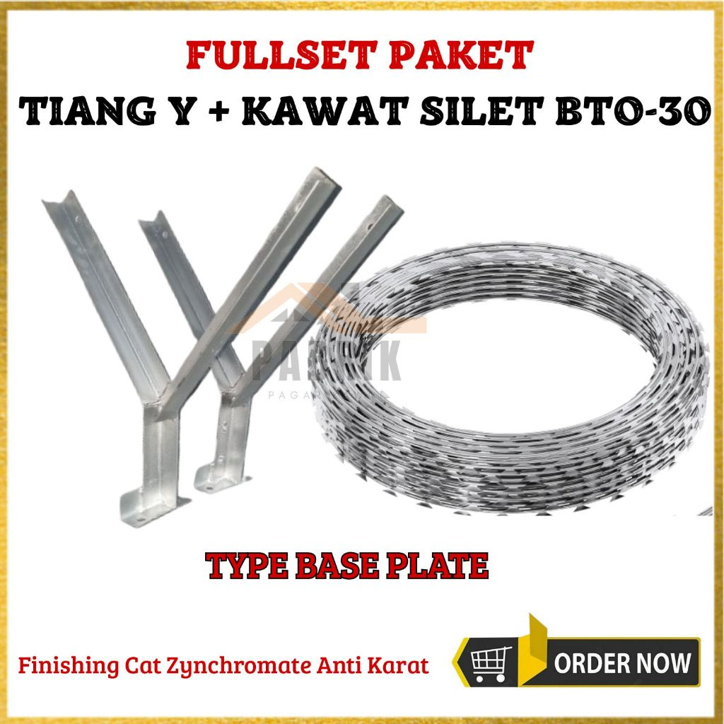Jual Fullset Tiang Y dan Kawat Silet BTO-30 Best Seller Anti Karat ...