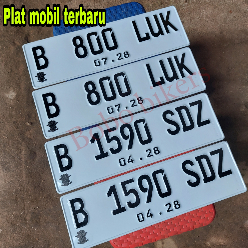 Jual Plat Mobil Standar Putih - Hitam Font Baru Berlogo Korlantas Polri ...