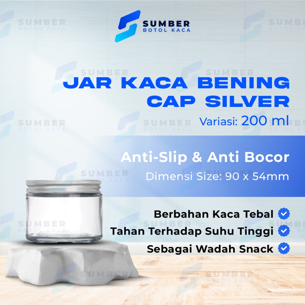 Jual Botol Jar 200ml Clear Cap Silver | Shopee Indonesia