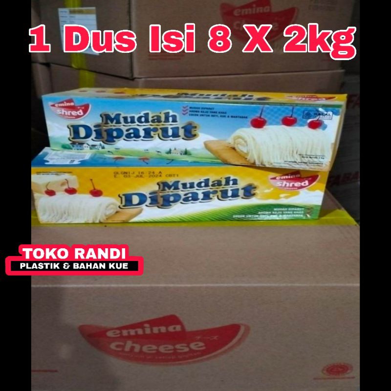 Jual Emina Cheese Block Shred 8 x 2kg / 1 dus / Keju Mudah Diparut ...