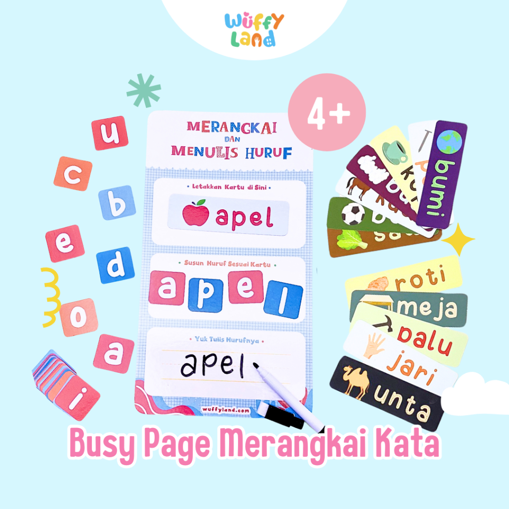 Jual Merangkai dan Menulis Kata dengan Kartu Kata dan Huruf Alfabet ...