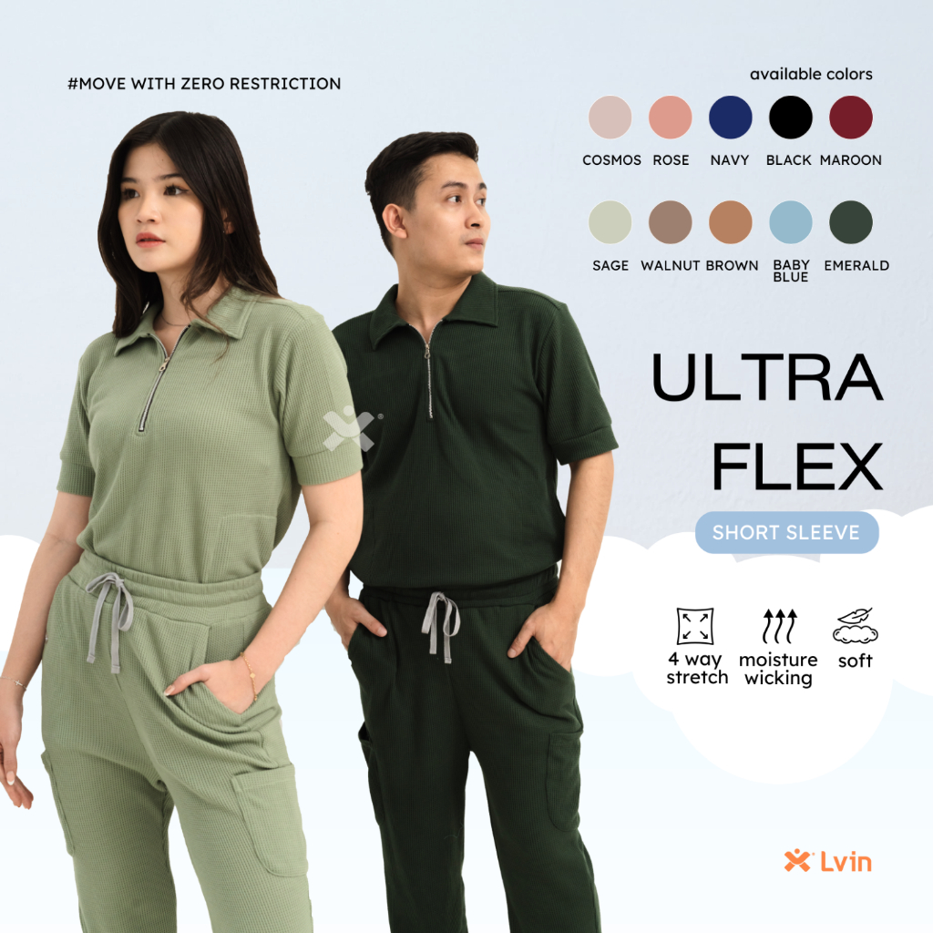 Jual [ Lvin ] ULTRA FLEX SCRUB - Baju OKA Zipper / Baju Jaga / Set Baju Celana Jaga Oka / Dokter ...