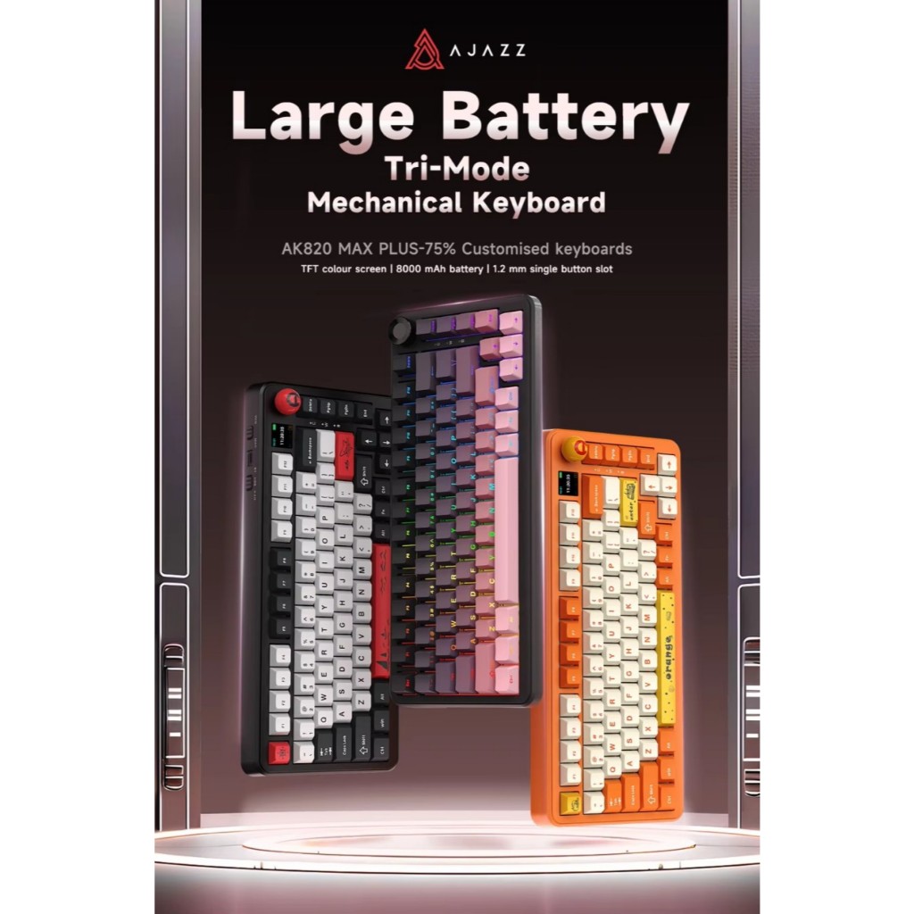 Jual Ajazz AK820 Max Plus RGB Tri-mode Wireless Mechanical Gaming Keyboard | Shopee Indonesia