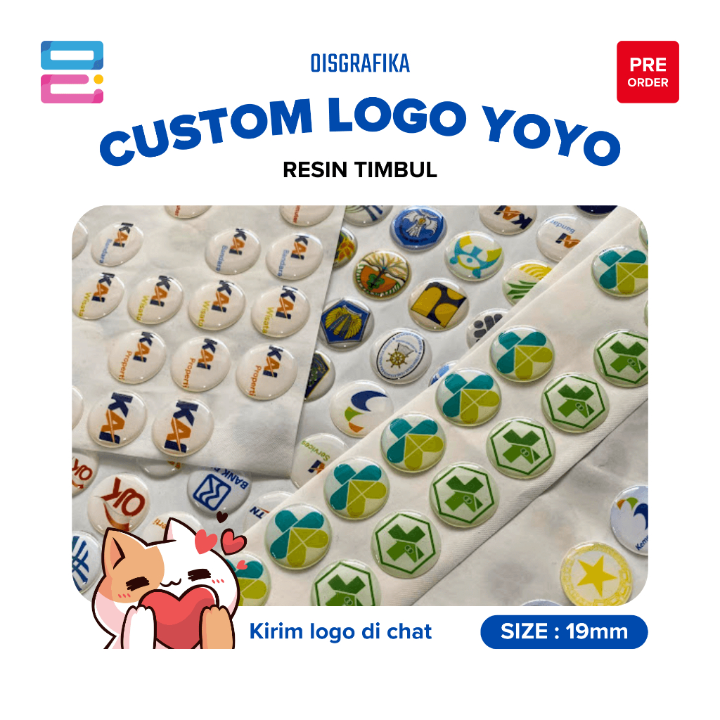 Jual Custom Logo Yoyo Emblem Timbul Resin - 19mm | Shopee Indonesia