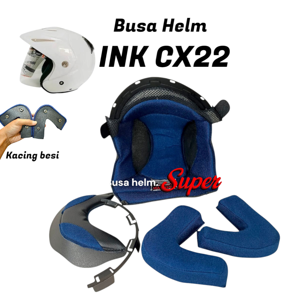 Jual Busa Helm Ink Cx22 Kancing Besi Fullset Size M, L, XL / Busa Helm ...