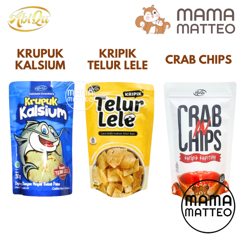 Jual ABIQU Krupuk Kalsium Kripik Telur Lele Crab Chips / Kerupuk ...