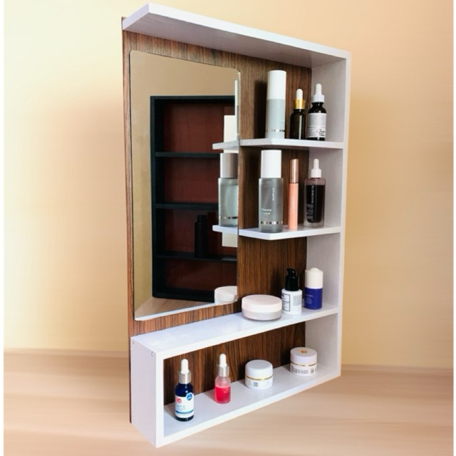 Jual kaca rias tempat cosmetik/cermin rias gantung/rak scincare/rak ...
