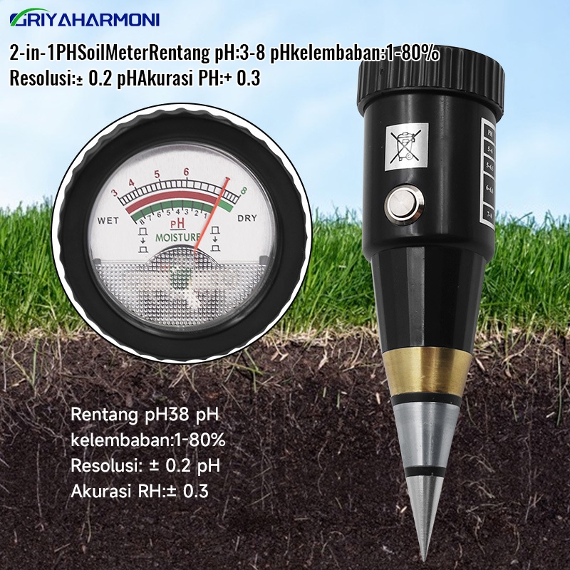 Jual Alat Penggukur Tanah 2 in 1 Pen Type PH Meter Soil Analyzer Tester ...