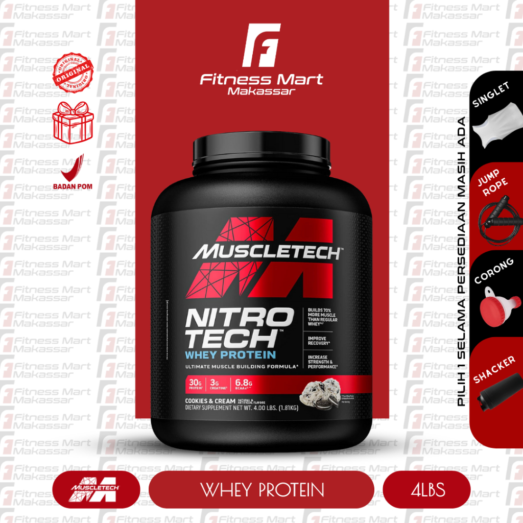 Jual MUSCLETECH NITROTECH WHEY PROTEIN PERFORMANCE 4 LBS | Shopee Indonesia