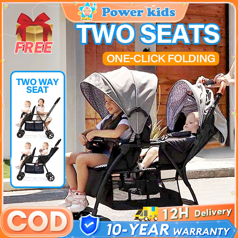 Jual stroller tandem stroller twin Dapat dilipat stroller kembar ...