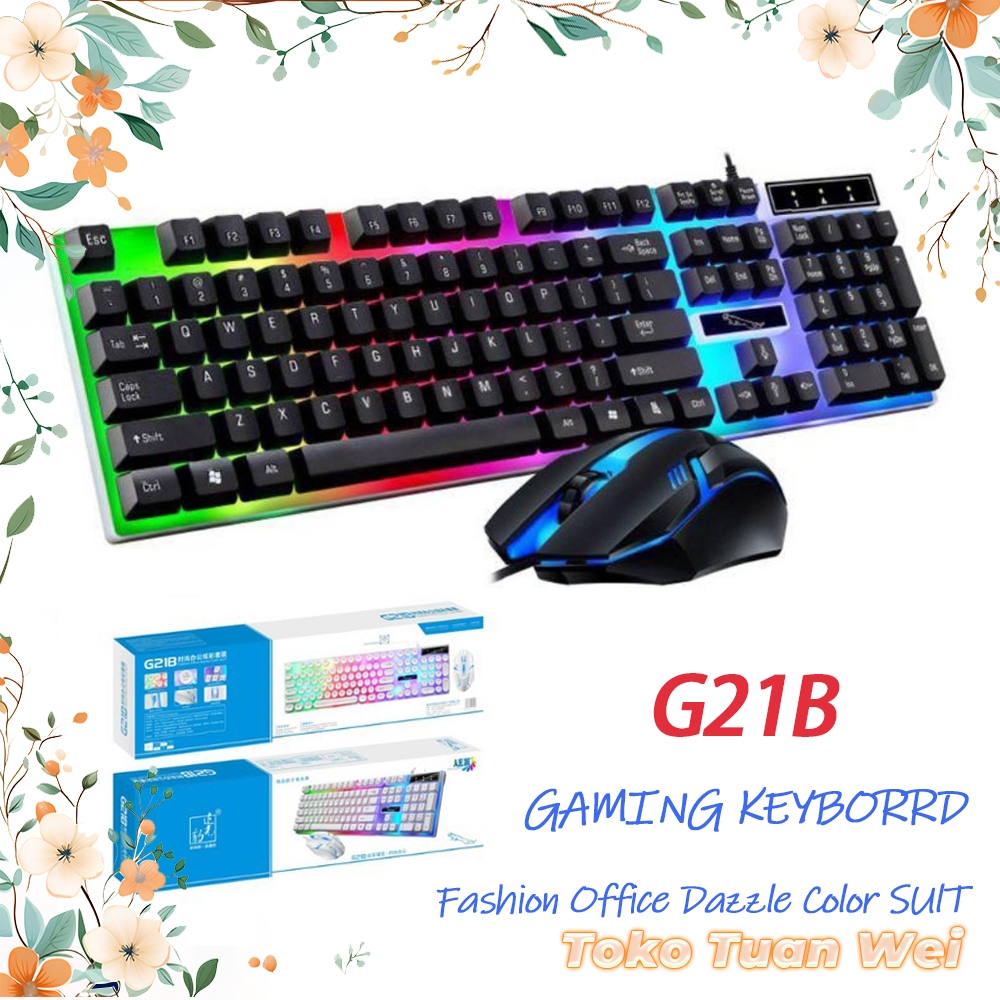 Jual Keyboard G21B Set Keyboard Plus Mouse Keyboard Mouse Gaming RGB ...