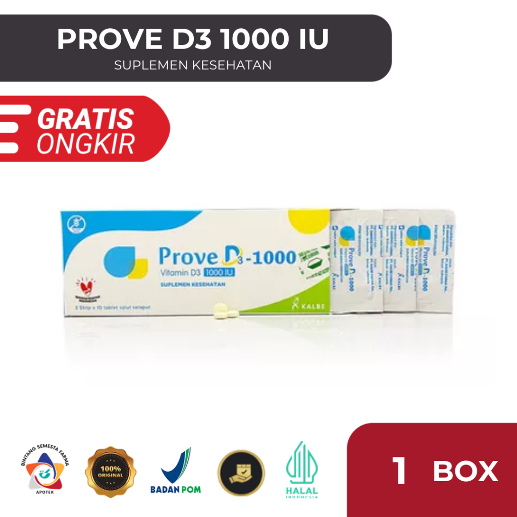 Jual PROVE D3-1000 IU / Vitamin D3 1000 IU BOX | Shopee Indonesia