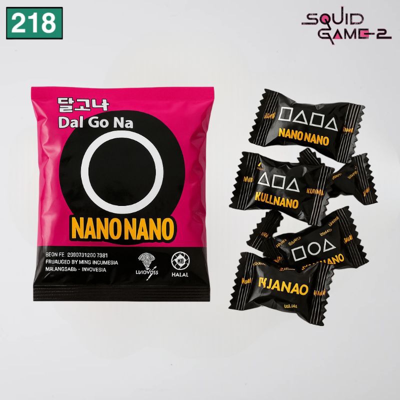 Jual Permen Pink guard Squid Game Nano Rasa dalgona isi 5 pcs | Shopee ...