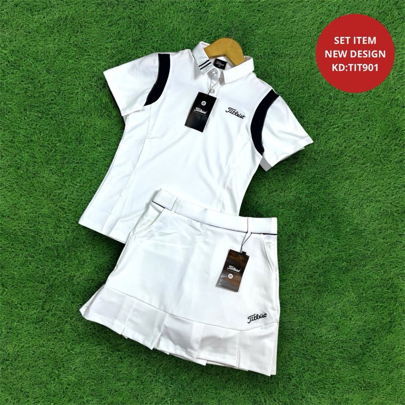 Jual BAJU SET WANITA GOLF LENGAN PENDEK WARNA PUTIH/PUTIH (TIT901 ...