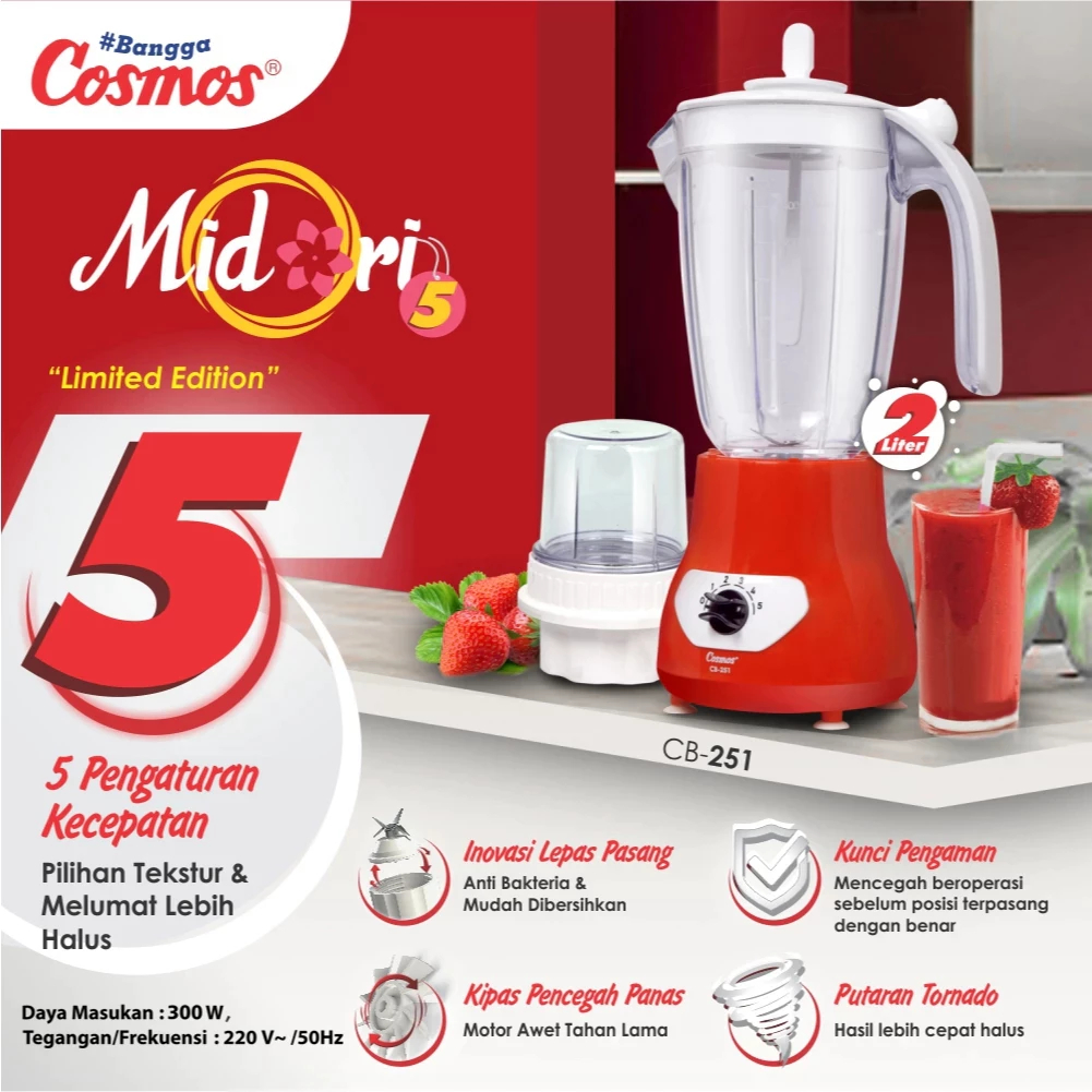 Jual COSMOS BLENDER CB 251 / CB 251 Blender COSMOS KAPASITAS 2 LITER ...