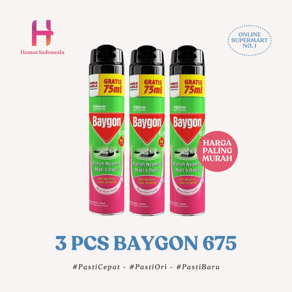 Jual [ LIVE EXCLUSIVE ] PAKET 3 PCS BAYGON AEROSOL 600ML BU 600 ML ...