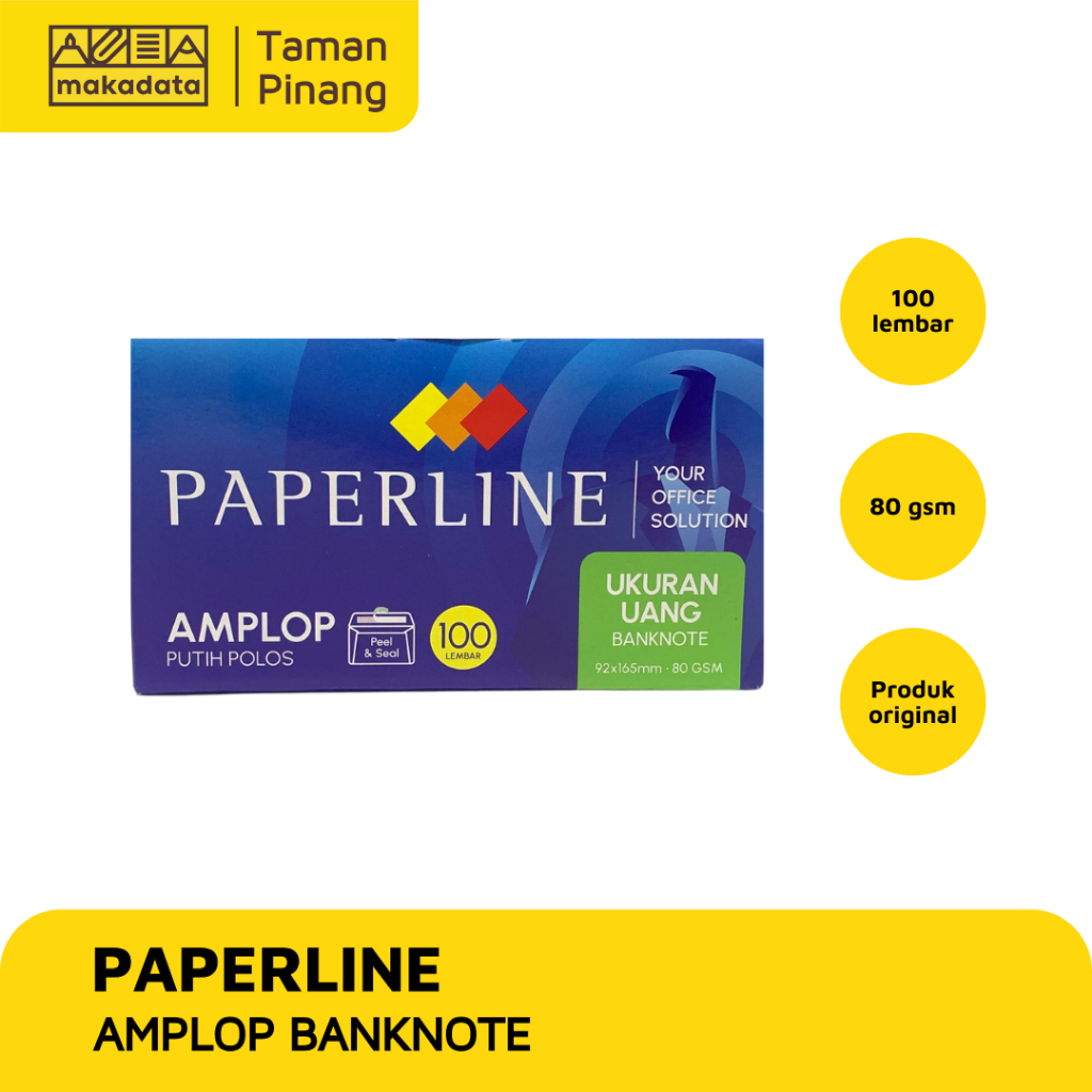 Jual ENVELOPE / AMPLOP PUTIH POLOS PAPERLINE BANKNOTE (1 PAK) | Shopee ...