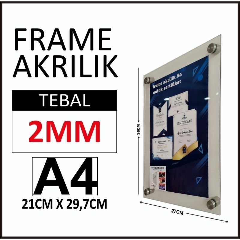 Jual Frame / Bingkai / Display Poster Acrylic Ukuran A4 | Shopee Indonesia