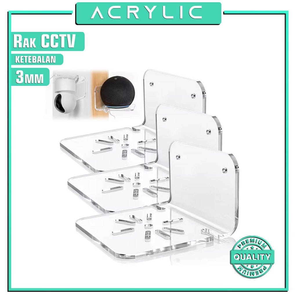 Jual Acrylic Tempat CCTV Gantung Rak Dinding Akrilik Bracket Holder Rak ...
