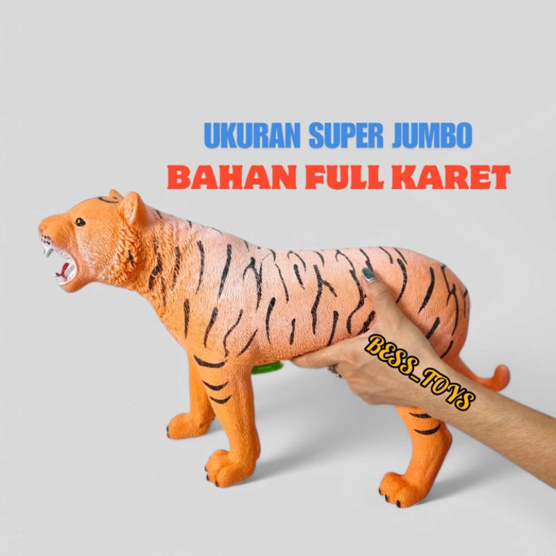 Jual Ukuran Super Jumbo Bahan Full Karet DW-211-1 Mainan Hewan Harimau ...