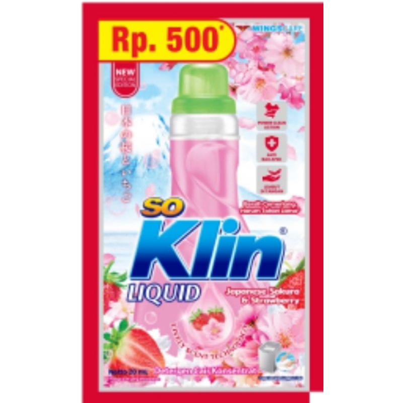 Jual Soklin Liquid Deterjen cair kemasan renceng isi 24 sachet x 20ml | Shopee Indonesia