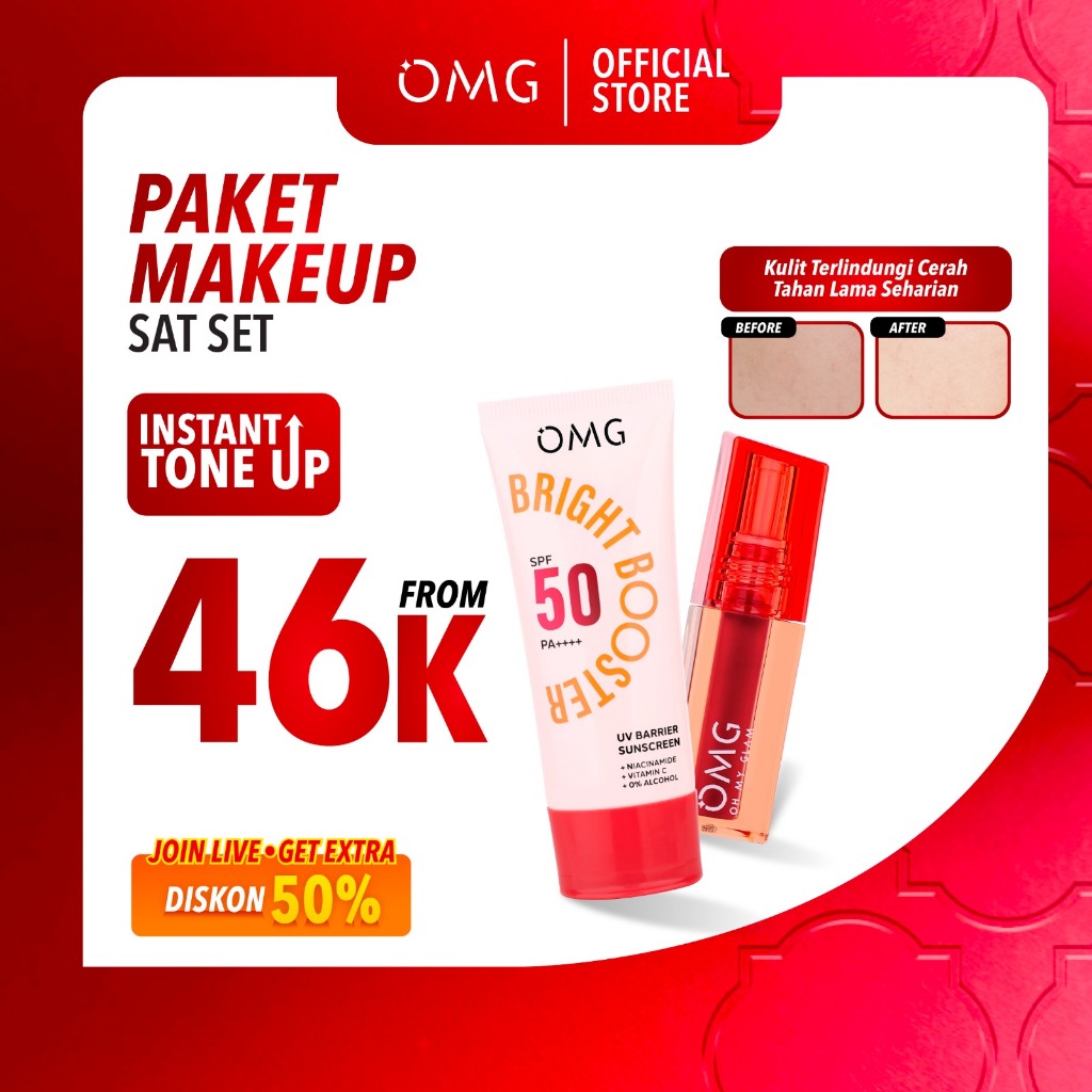 Jual OMG Oh My Glam Paket Makeup Sat Set - Twin Pack Glassy Lip Tint 2g ...