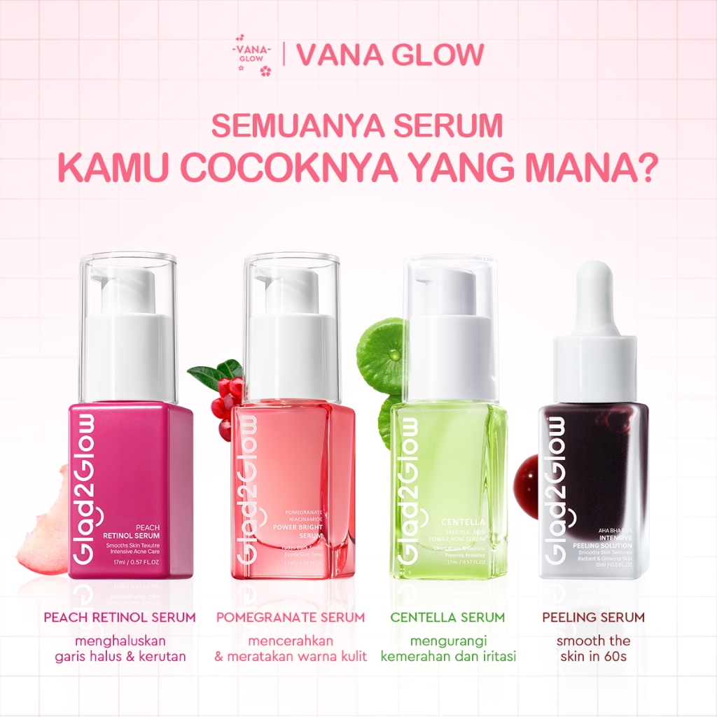 Jual Glad2Glow Serum Series - Peeling Serum Niacinamide Serum Power ...