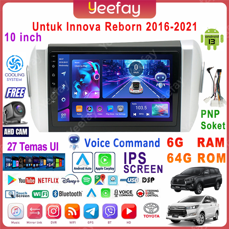 Jual Untuk Innova Reborn 2016-2021 6G+64G Android 13 Head Unit Termasuk Frame/PNP Soket 10 Inch ...