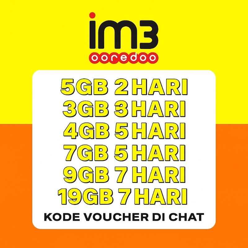 Jual Voucher IM3 5GB 9GB 15GB Khusus Kalimantan Paket data im3 Indosat Ooredoo | Shopee Indonesia