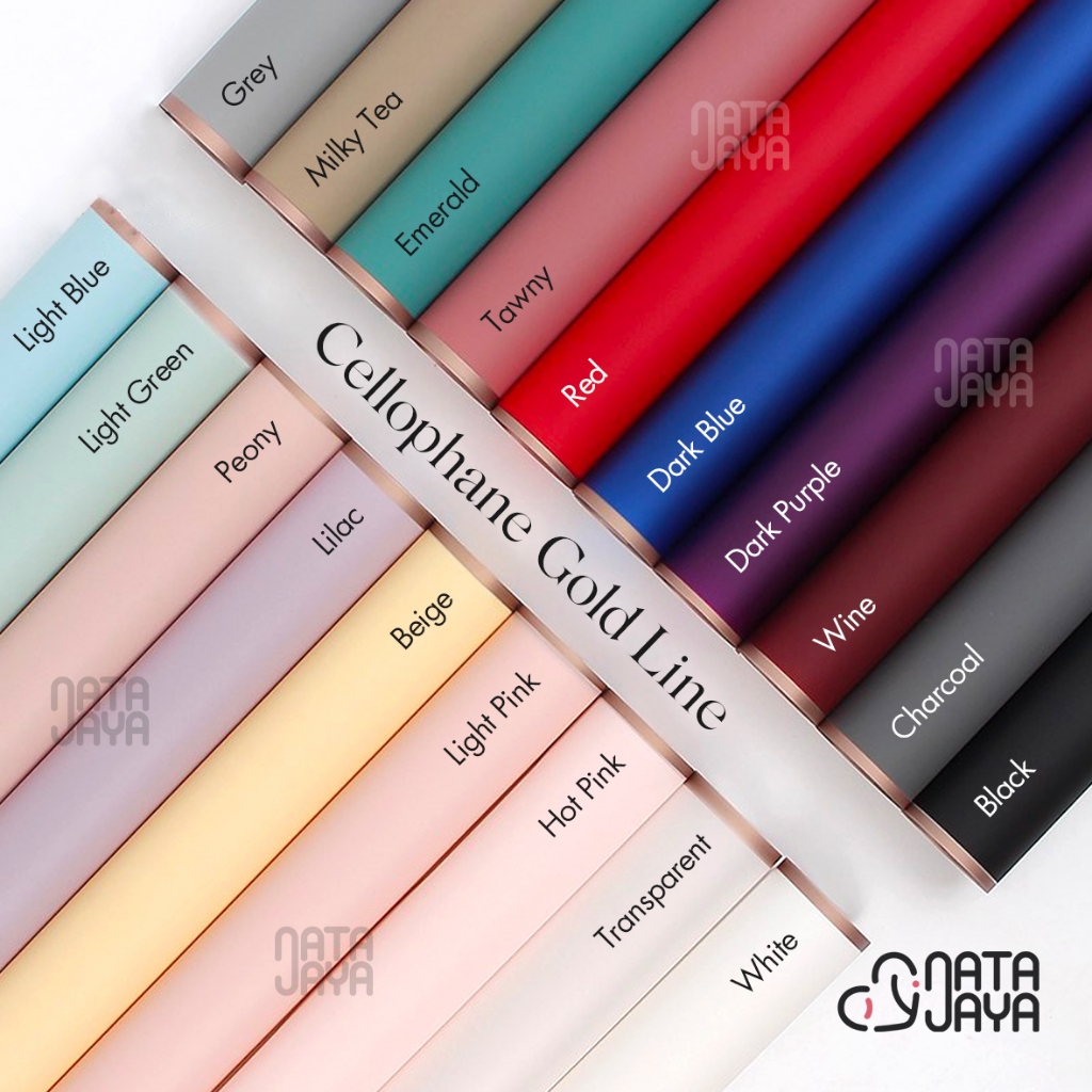 Jual Kertas Cellophane Paper (GOLD LINE) Kertas Cello Buket Bunga ...