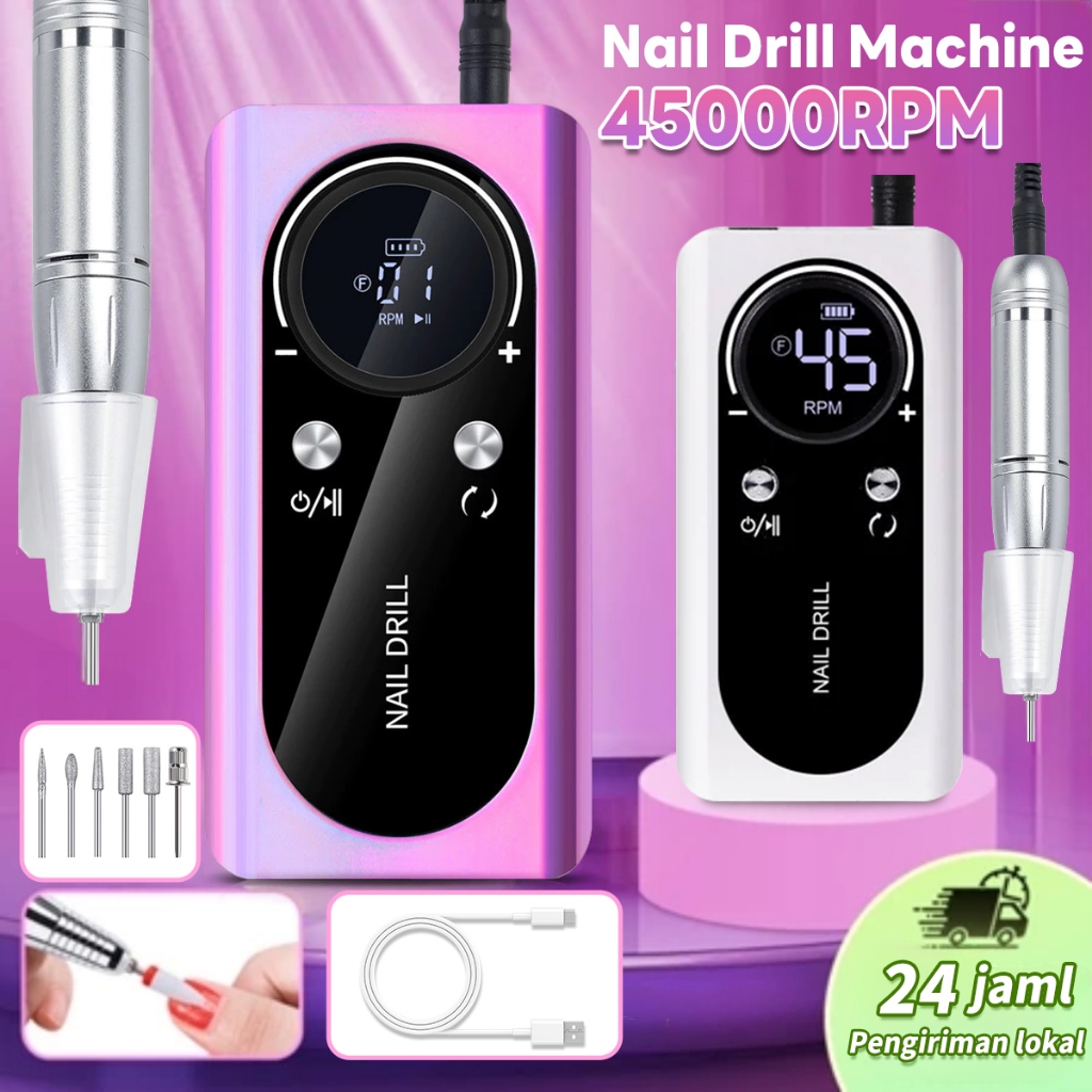 Jual Epic Finds Nail Drill Machine 45000RPM Electric Portable Nail File ...