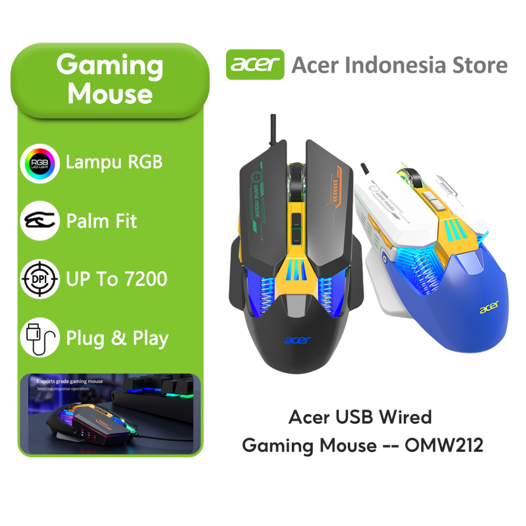 Jual Acer Wired USB Illuminated Mouse OMW212 Komputer Desktop Laptop E ...