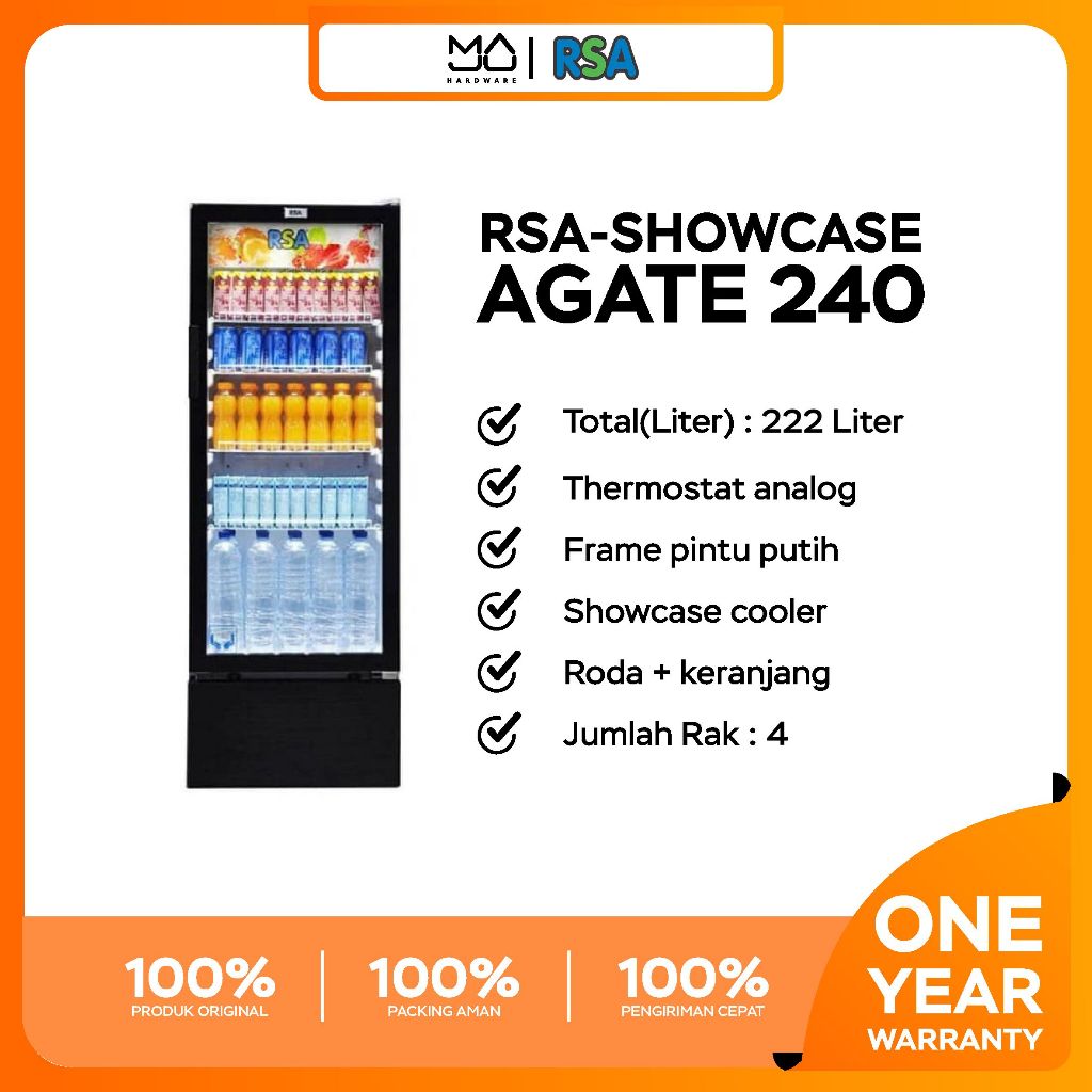 Jual Showcase RSA AGATE 240 222 Liter - Garansi Resmi | Shopee Indonesia